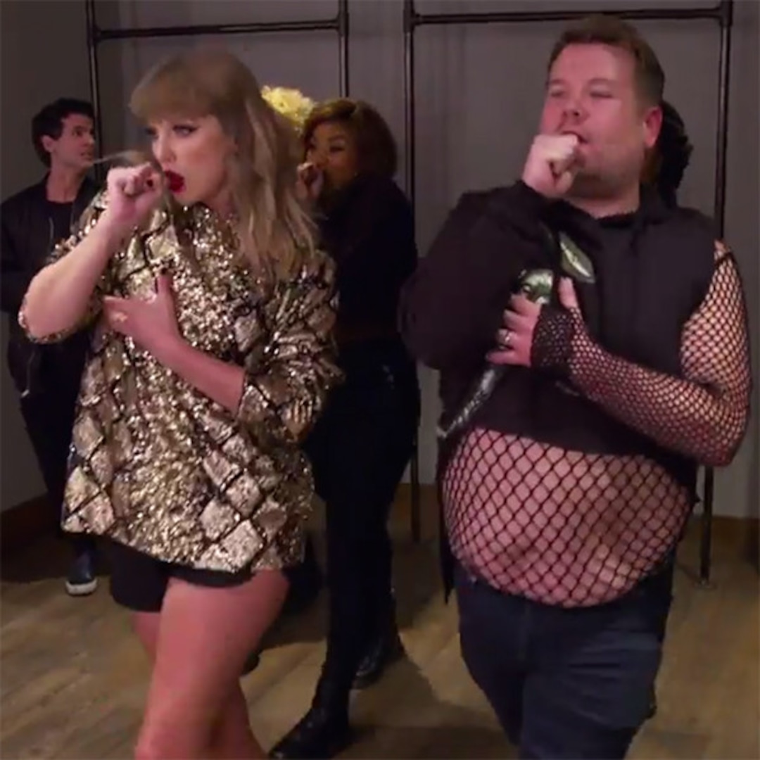 Taylor Swift Can't Shake Off Her New Backup Dancer James Corden Taylor Swift Can't Shake Off Her New Backup Dancer James Corden